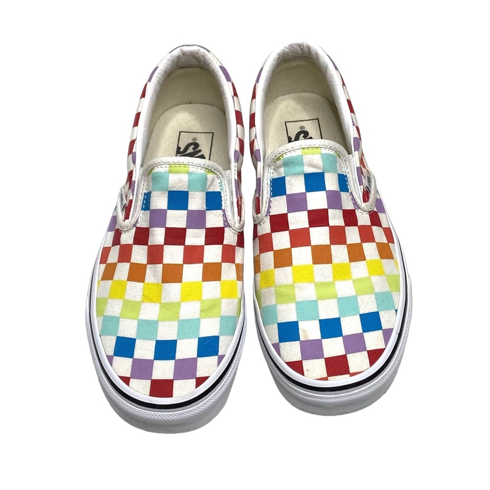 Vans Rainbow Checkerboard Classic Slip On Sneaker - Gem